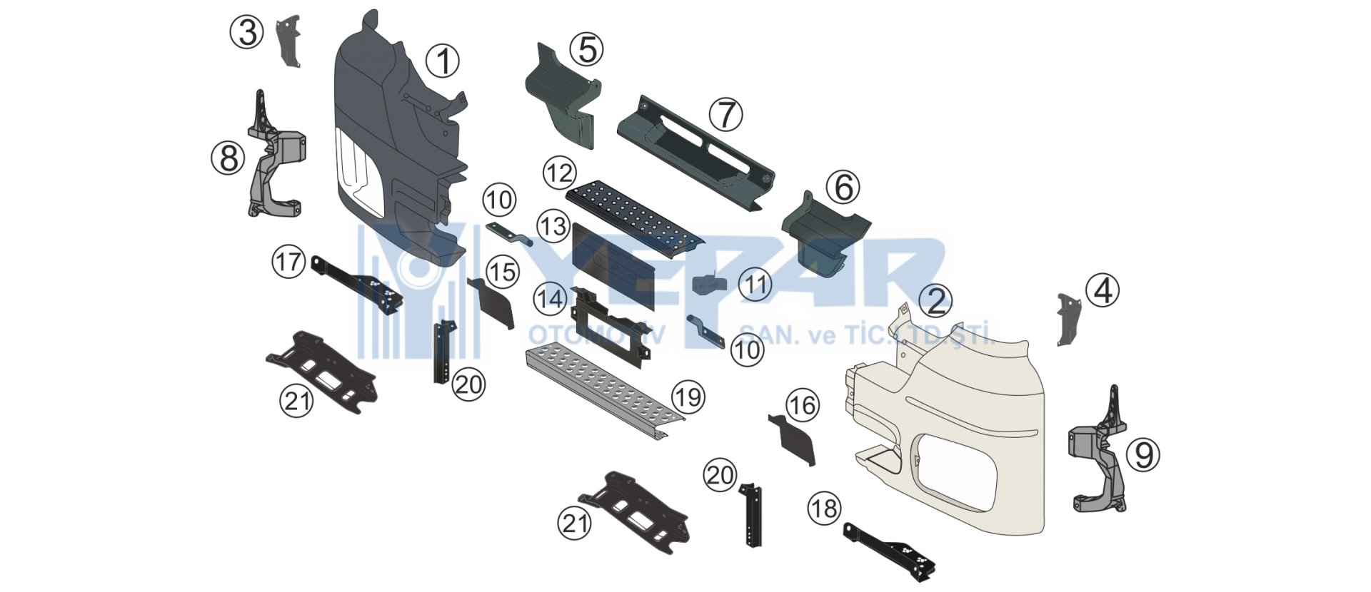 YPR-100.766 9418800525 9418800325 9418801970 MERCEDES ACTROS MP1 ...